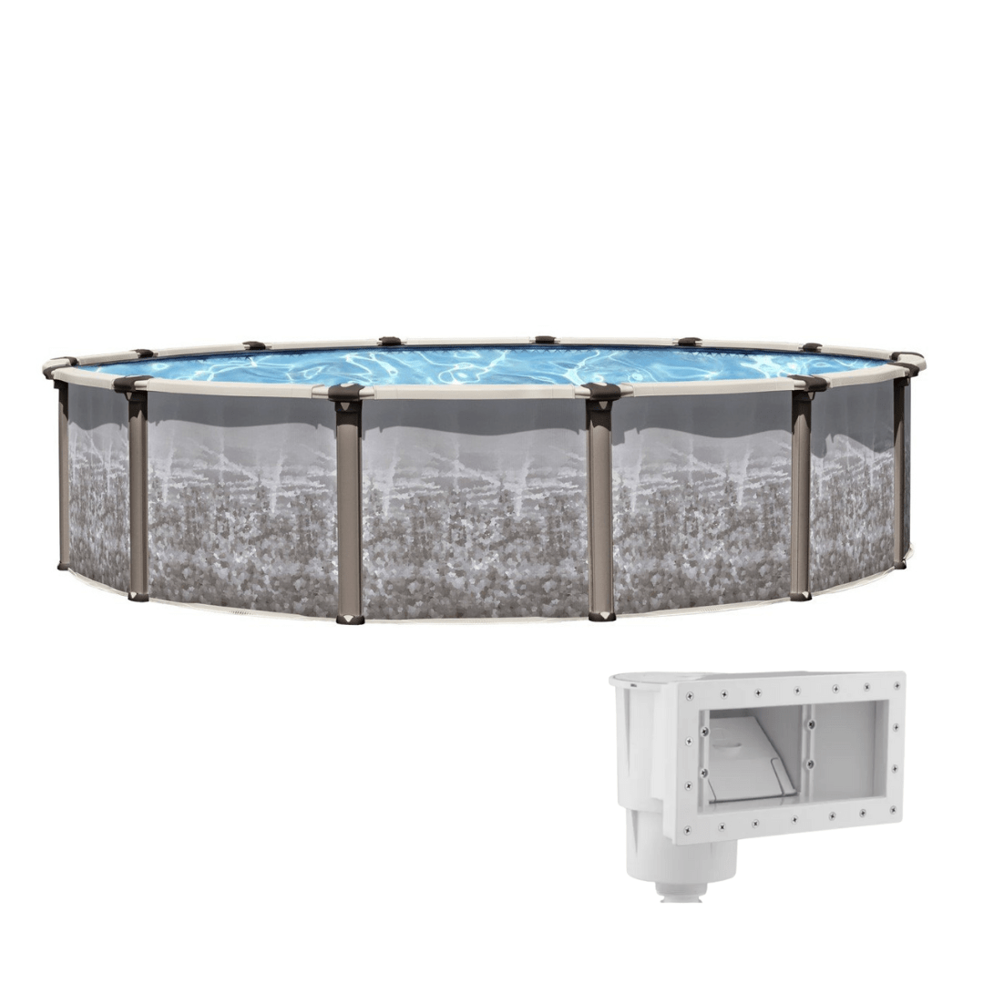 Wilbar 15' x 54" Round Regency Above Ground Pool 7" Resin Top Rails ...