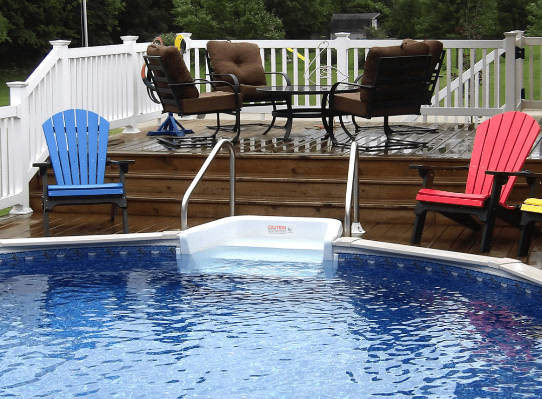 H.I.I. Doughboy Rio Grande Oval Above-Ground Pool + Built-In Steps ...