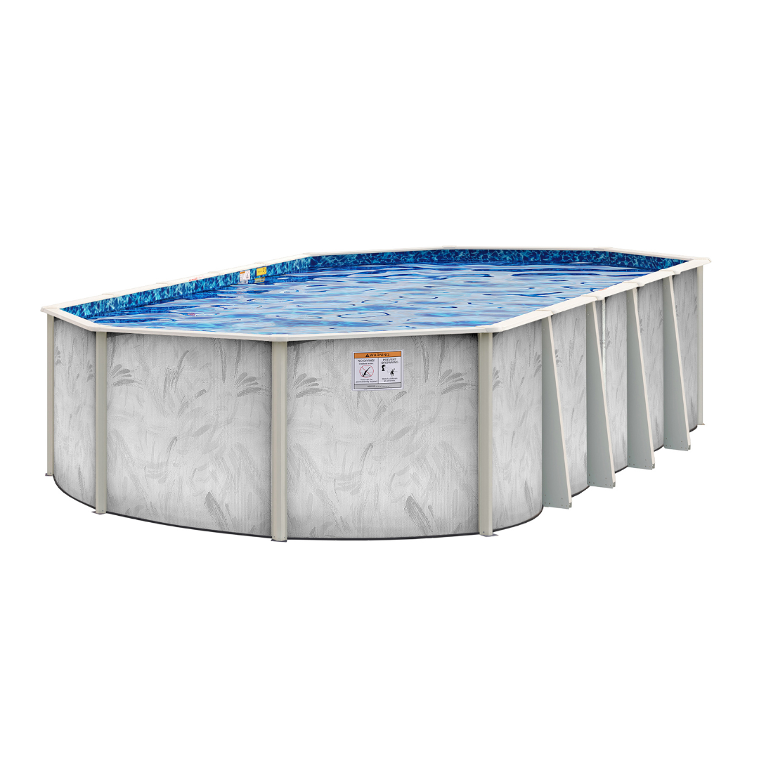 River Breeze Oval Steel Pool and Skimmer Kit - 48"/52"/54" Wall
