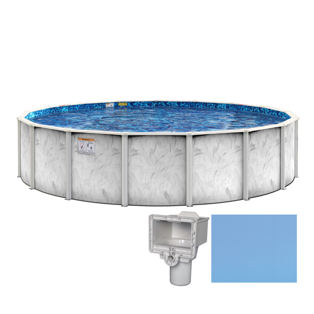 Doughboy River Breeze Round Steel Pool Kit + Skimmer & Blue Liner ...