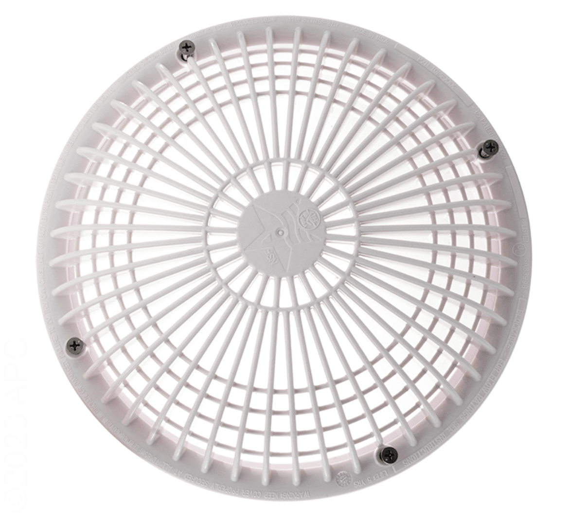 Aquastar 10MF101 10" White Moflow Round Suction Outlet Cover & Mud Fra ...
