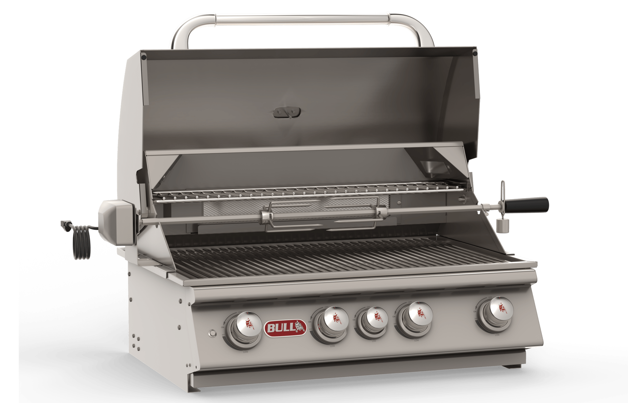 Bull Angus 30" 4-Burner Built-In Natural Gas Grill Head with Rotisseri ...