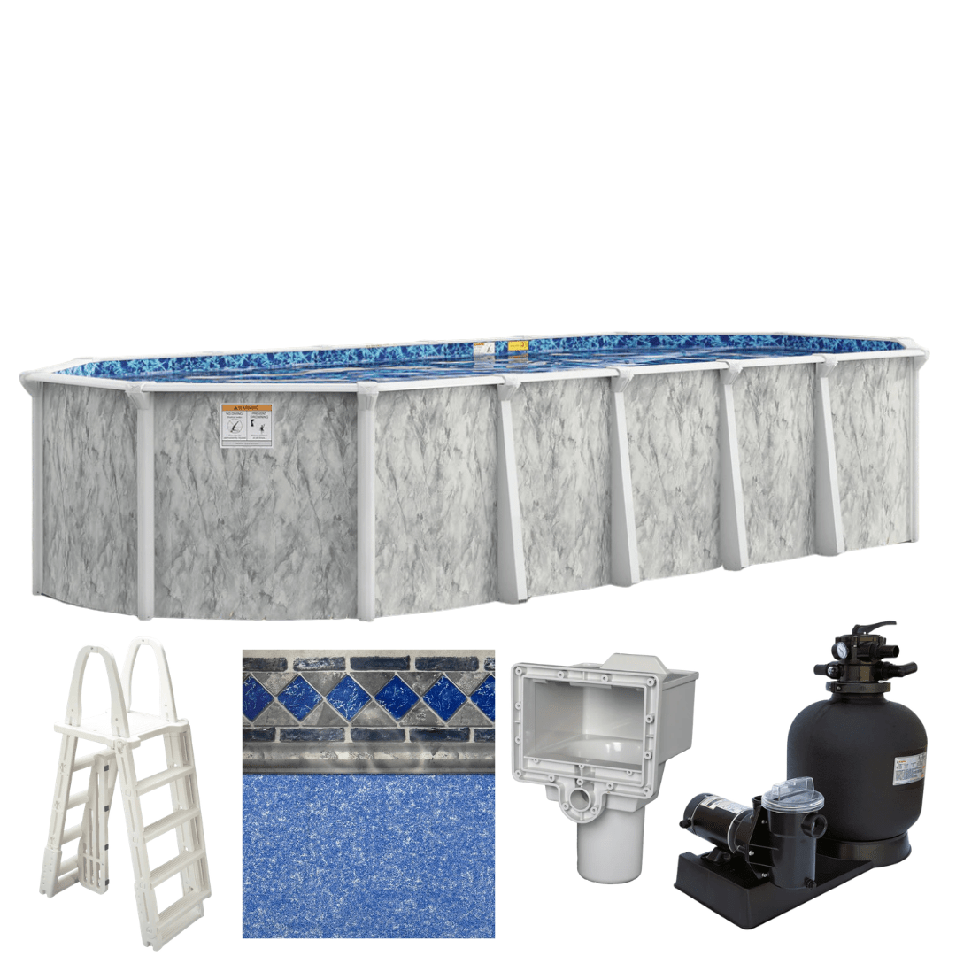 H.I.I. Calibay Summit Steel Oval Above Ground Pool Package 52"H — Vita ...