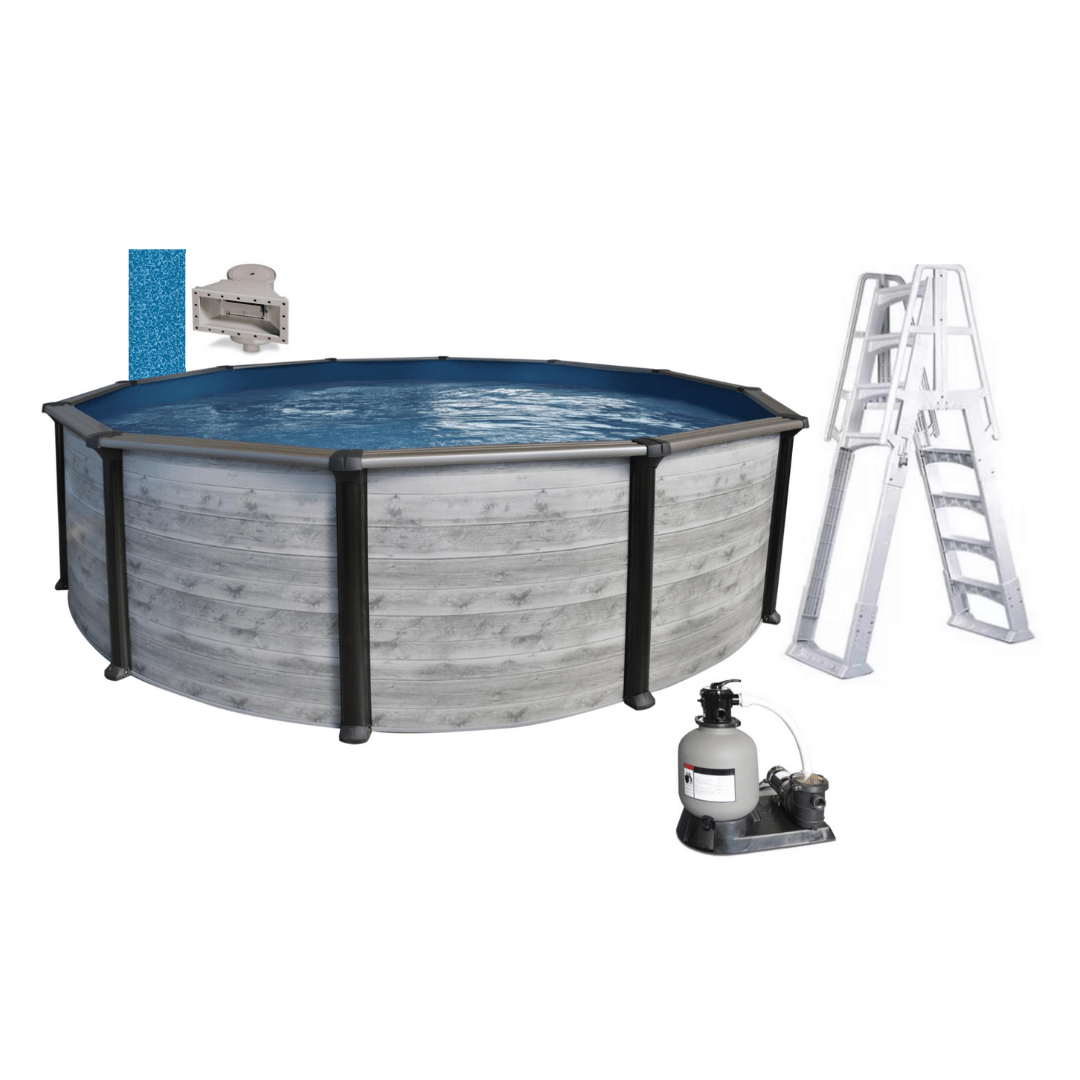 Trevi Costa Hollywood Round Above-Ground Pool Package, Skimmer & Liner ...