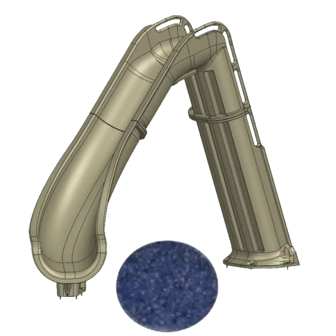 Global BAD AXE X6 Pool Slide, 6' H, Blue Quartz, GPPS-BA-X6 — Vita Pool ...