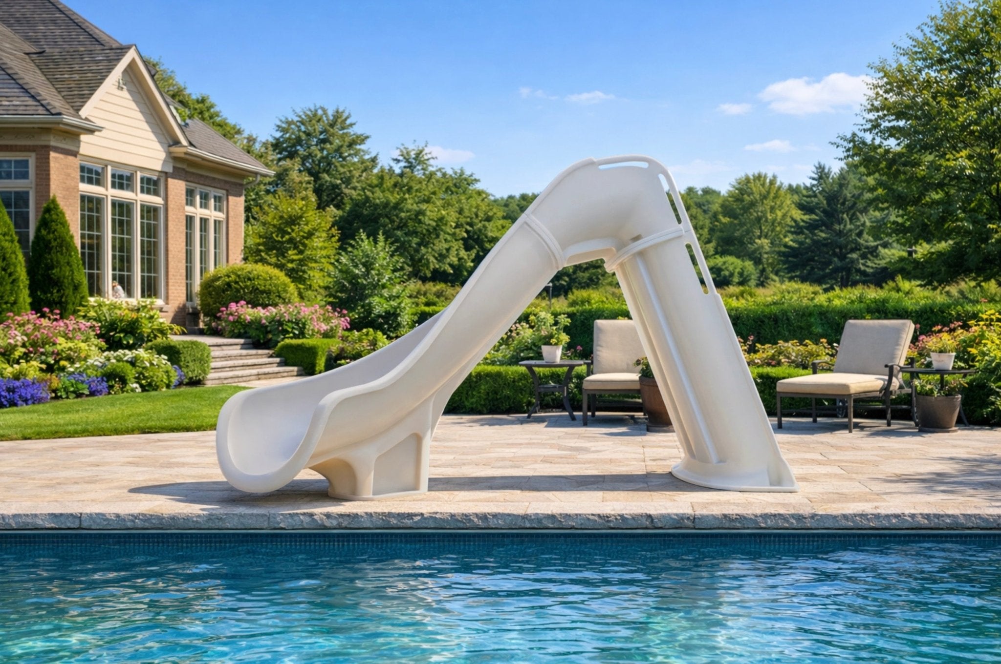 Global BAD AXE X6 Pool Slide, 6' H, Blue Quartz, GPPS-BA-X6 — Vita Pool ...