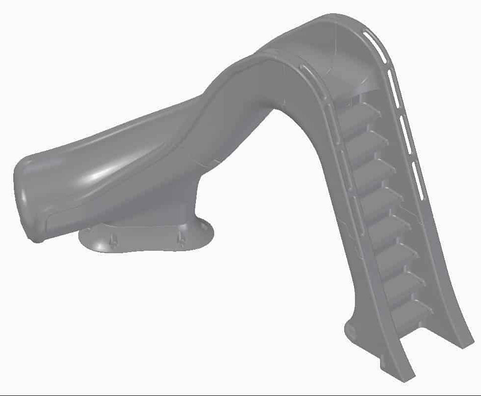 Global Tidal Wave 7' 8" Pool Slide with Enclosed Ladder — Vita Pool Supply