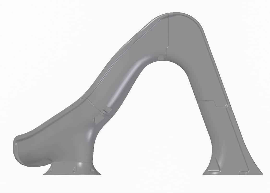 Global Tidal Wave 7' 8" Pool Slide with Enclosed Ladder — Vita Pool Supply