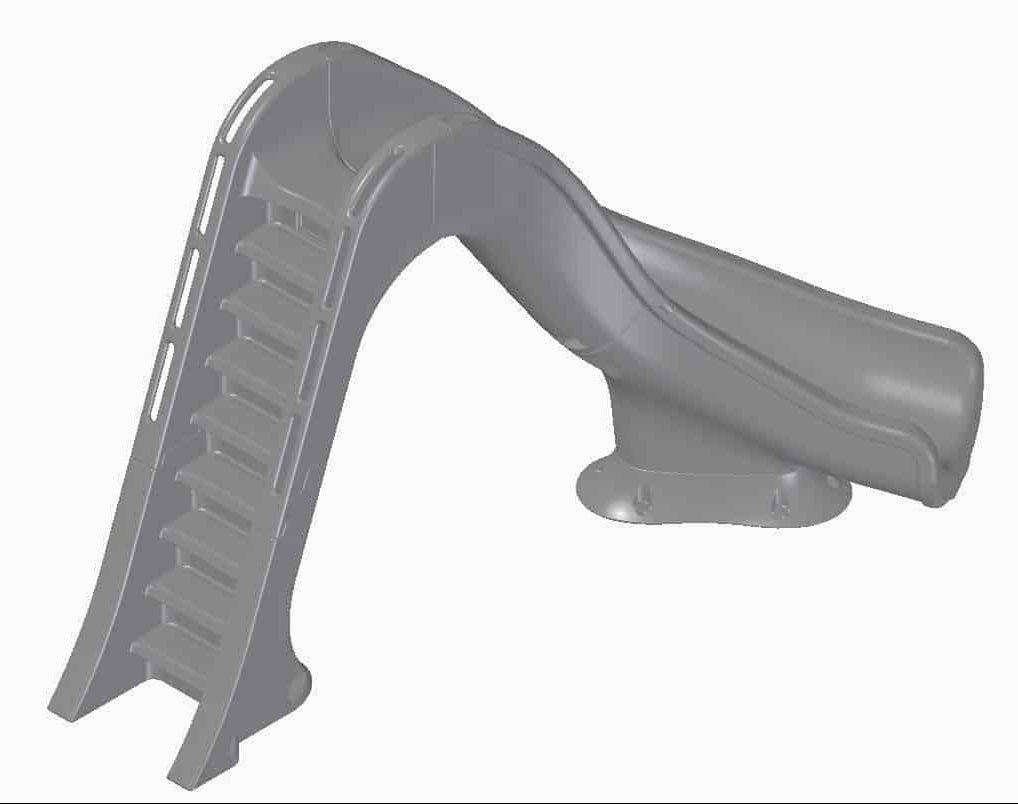 Global Tidal Wave 7' 8" Pool Slide with Enclosed Ladder — Vita Pool Supply