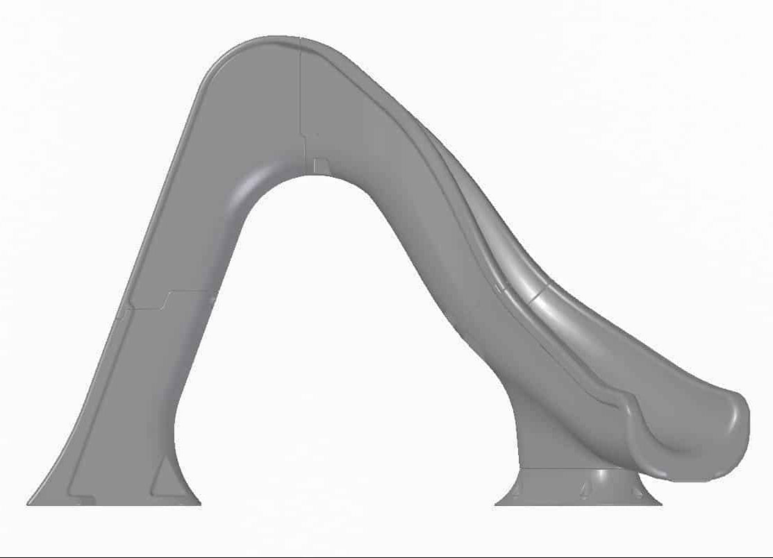 Global Tidal Wave 7' 8" Pool Slide with Enclosed Ladder — Vita Pool Supply