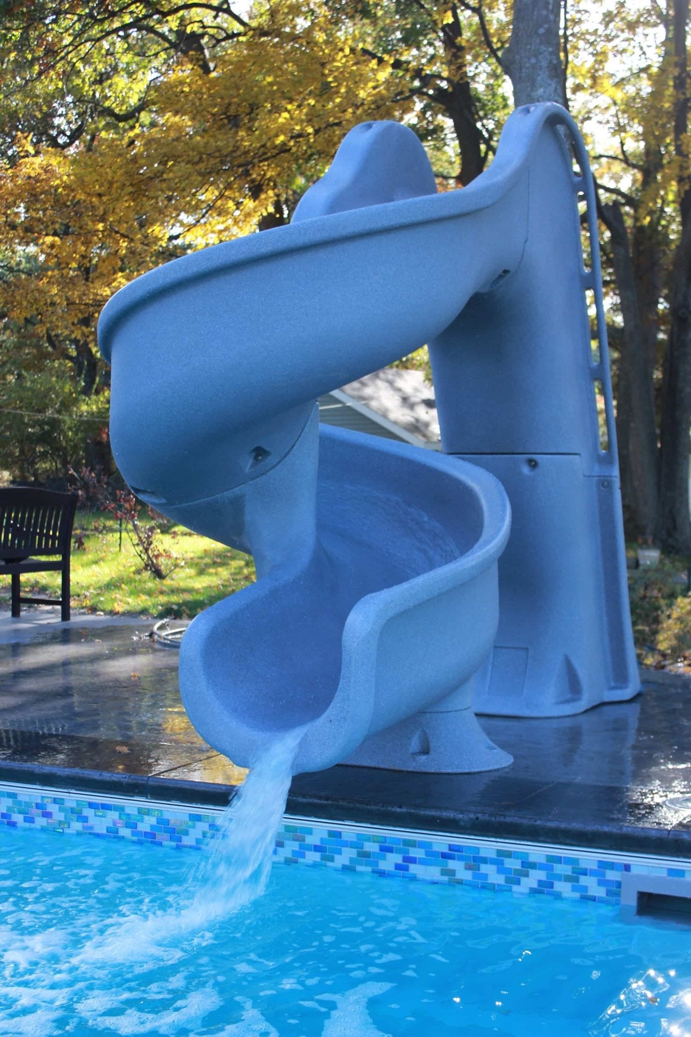 Global Tsunami 7'8" Pool Slide, Gray Granite, GPPSTS-GREY — Vita Pool ...