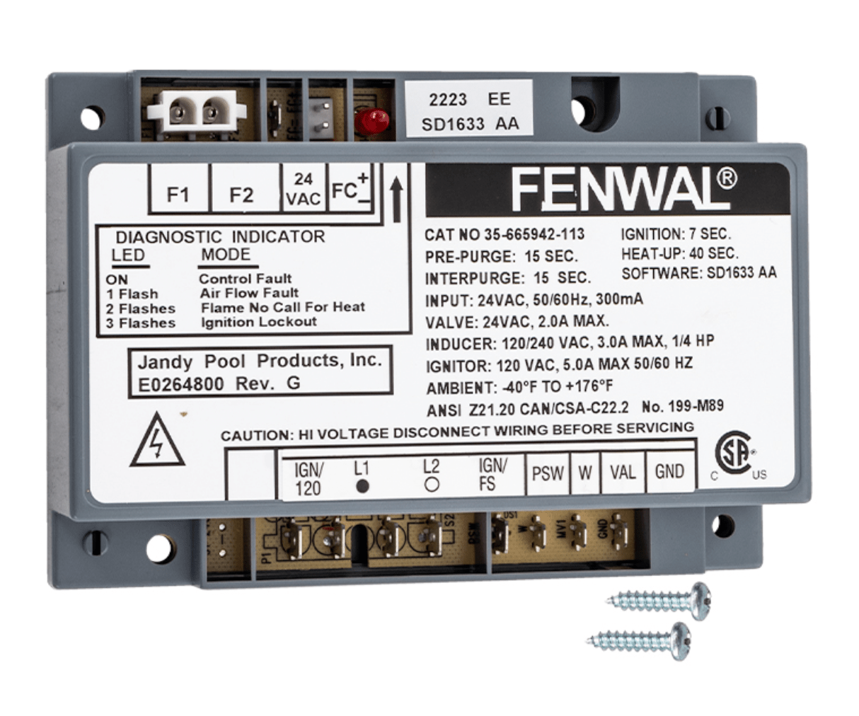 Jandy JXi/LXi Ignition Control Kit Fenwal R0456900 — Vita Pool Supply