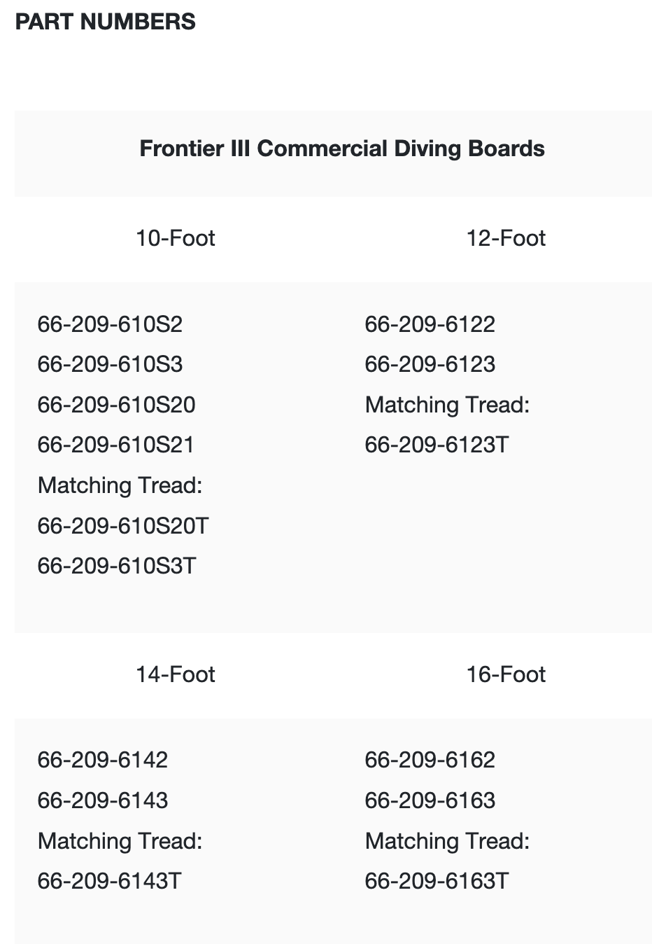 S.R. Smith 10' Frontier III Commercial Diving Board White, 66-209-610S ...